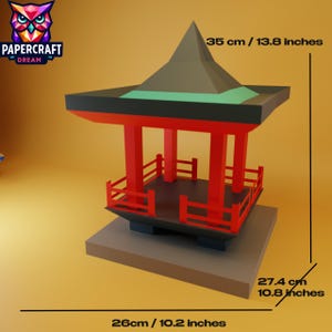 Pagoda 3D Papercraft–diy Pagoda,low Poly Pagoda Template. Zen Japan ...