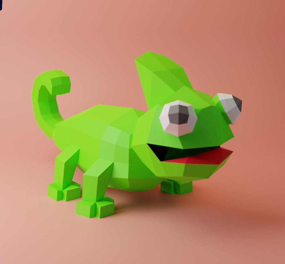 Lizard Gecko and Chameleon Papercraft Sculpture – DIY 3D Puzzle ...