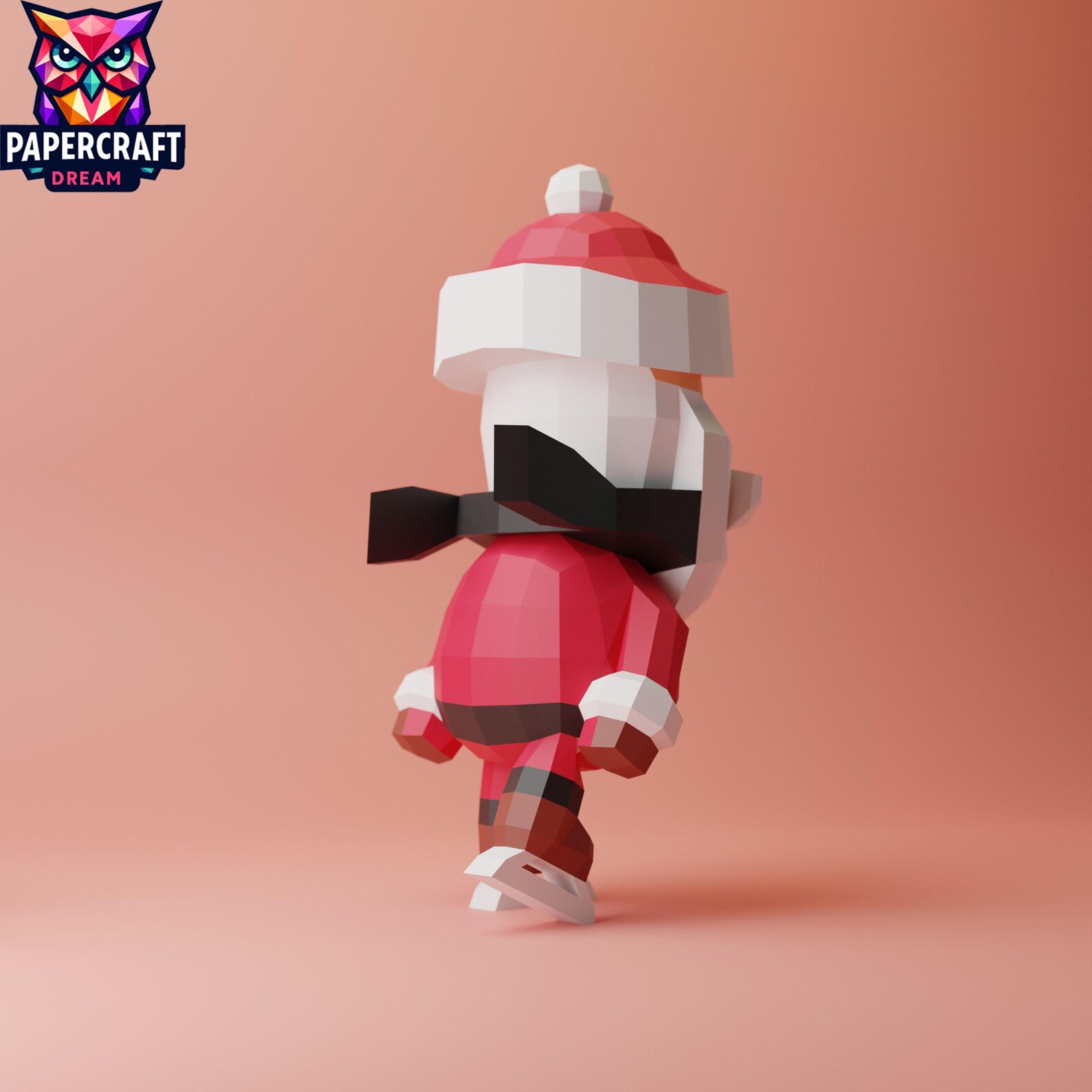 Santa Ice Skating 3D Papercraft Template | DIY Christmas Decoration ...