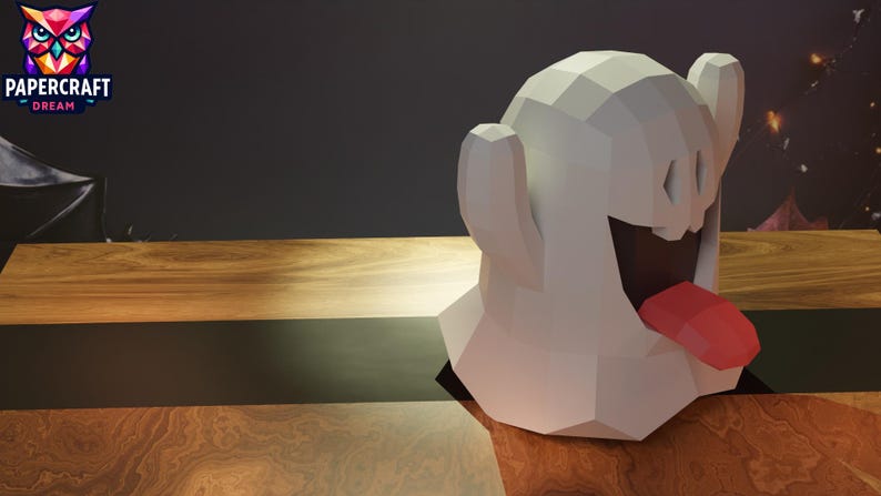 DIY Happy Ghost Papercraft Kit Cute 3D Halloween Model Home Decor ...