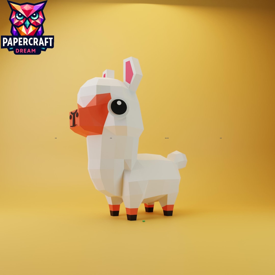DIY Llama Papercraft – Low Poly 3D Model (pdf, Svg, Dxf) - Etsy