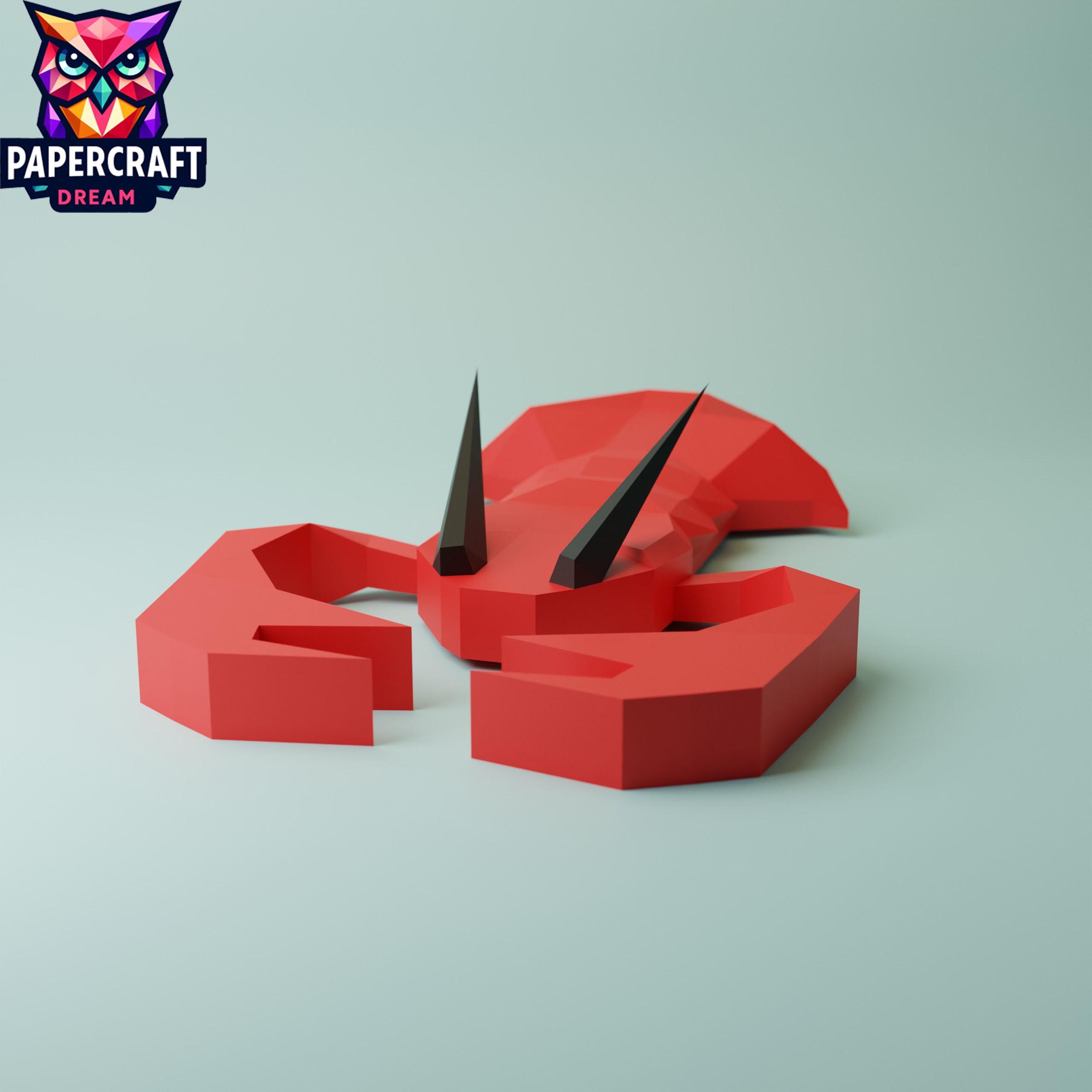 3D Papercraft Crab Langostino, Paper 3d Crab, SVG Template, 3D Paper ...