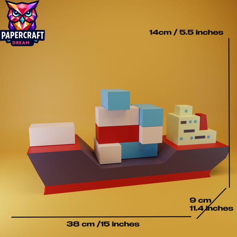 3D Cargo Ship Papercraft – DIY Maritime Boat Model (pdf, Svg, Dxf) - Etsy