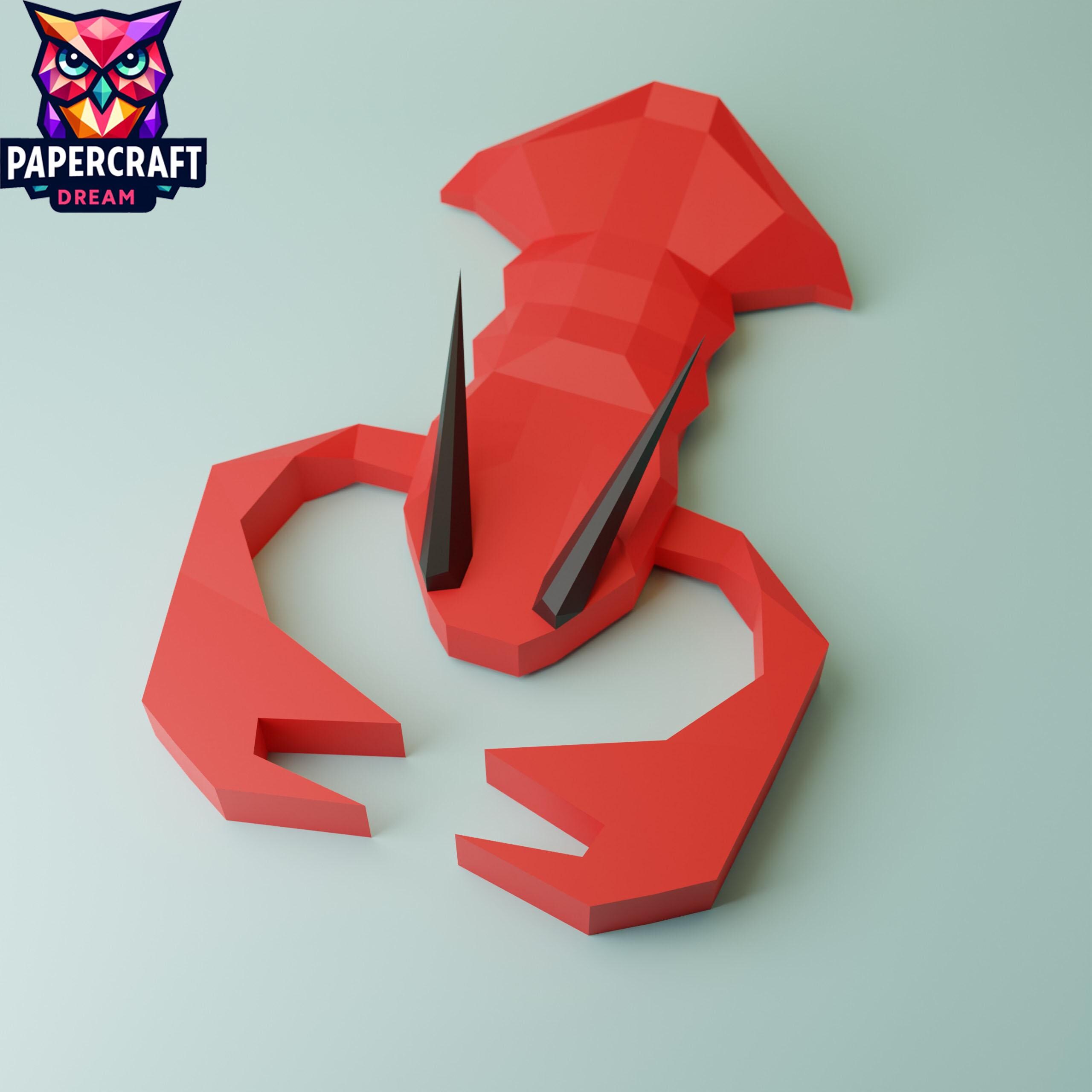 3D Papercraft Crab Langostino, Paper 3d Crab, SVG Template, 3D Paper ...