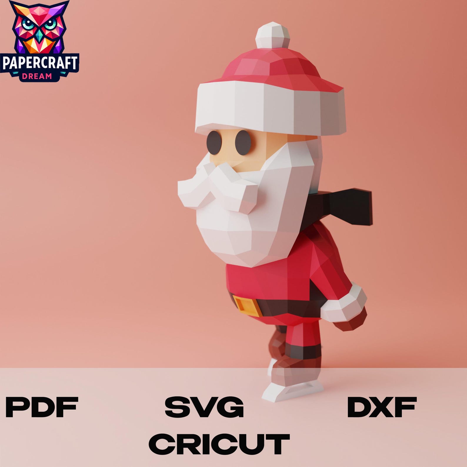 Santa Ice Skating 3D Papercraft Template | DIY Christmas Decoration ...