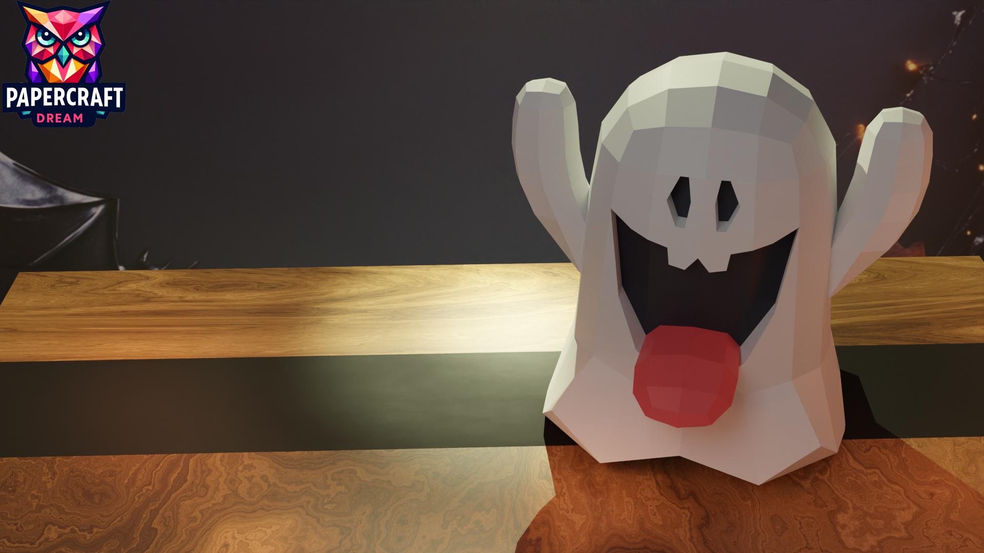 DIY Happy Ghost Papercraft Kit | Cute 3D Halloween Model | Home Decor ...