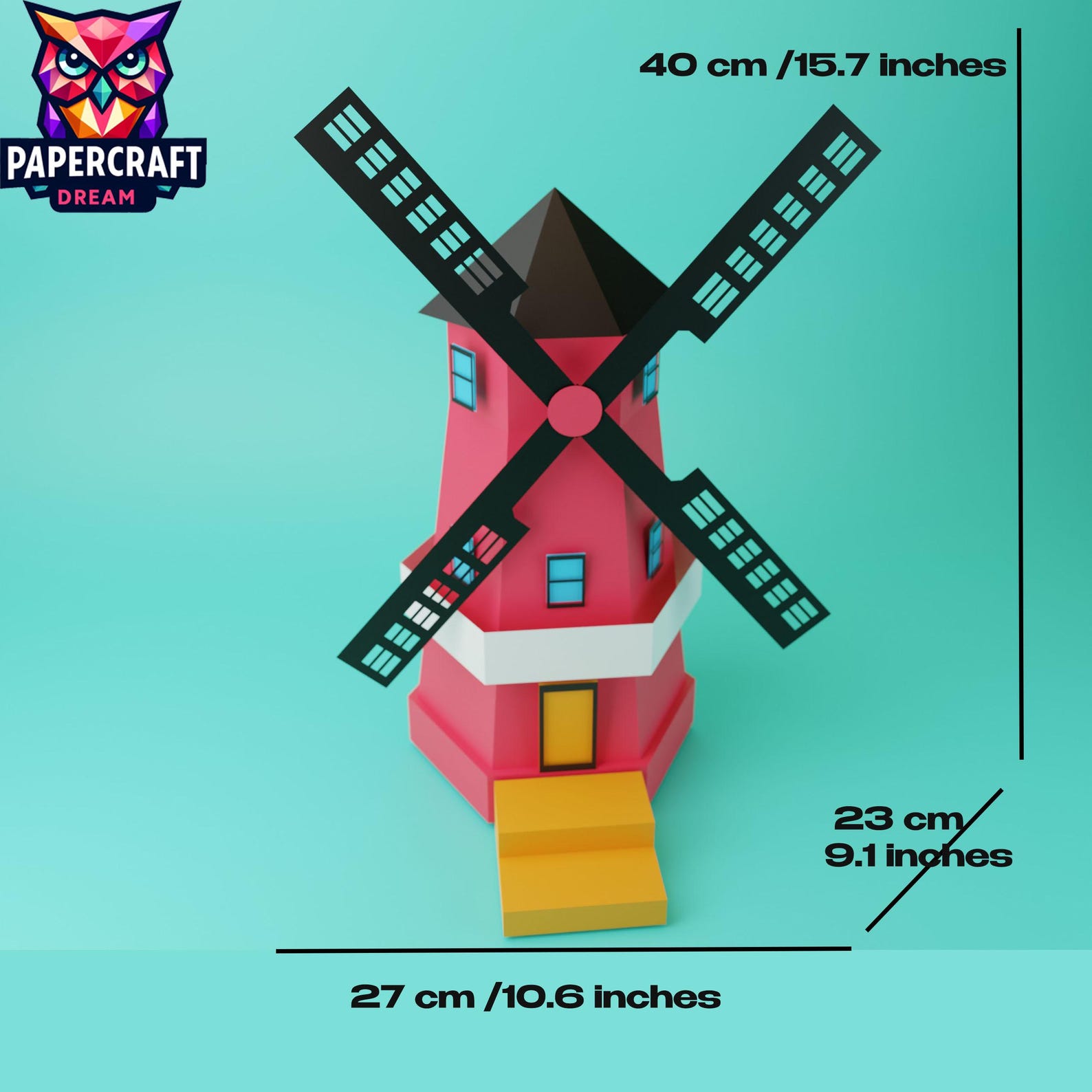 Windmill 3D Papercraft– DIY Dutch Wind Mill Symbol,paper Windmill ...