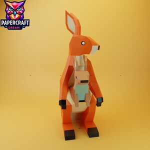 Kangaroo Joey 3D Papercraft– DIY Kangaroo Origami,low Poly Kangaroo ...