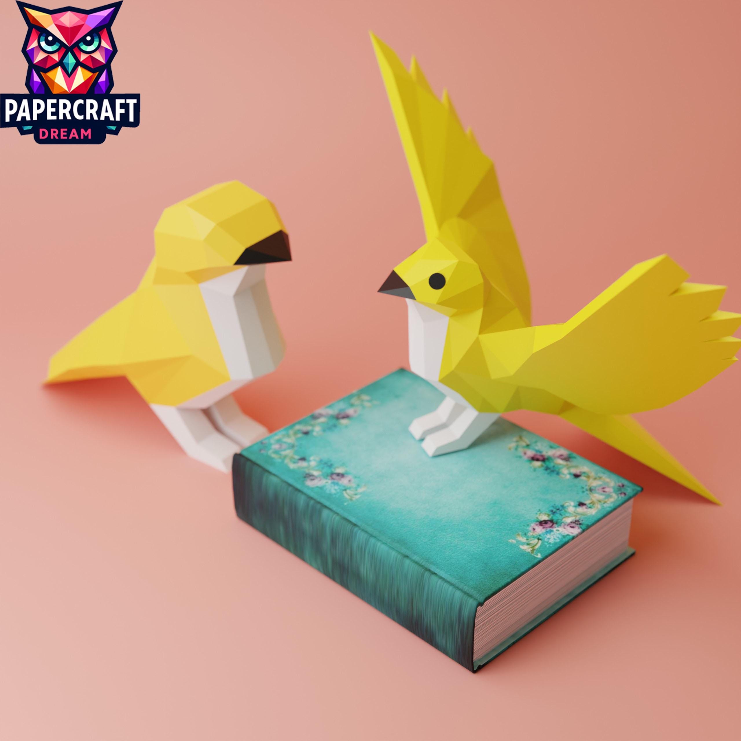 Canary Bird Papercraft Template - DIY 3d Svg Bird Canary Art, Printable ...