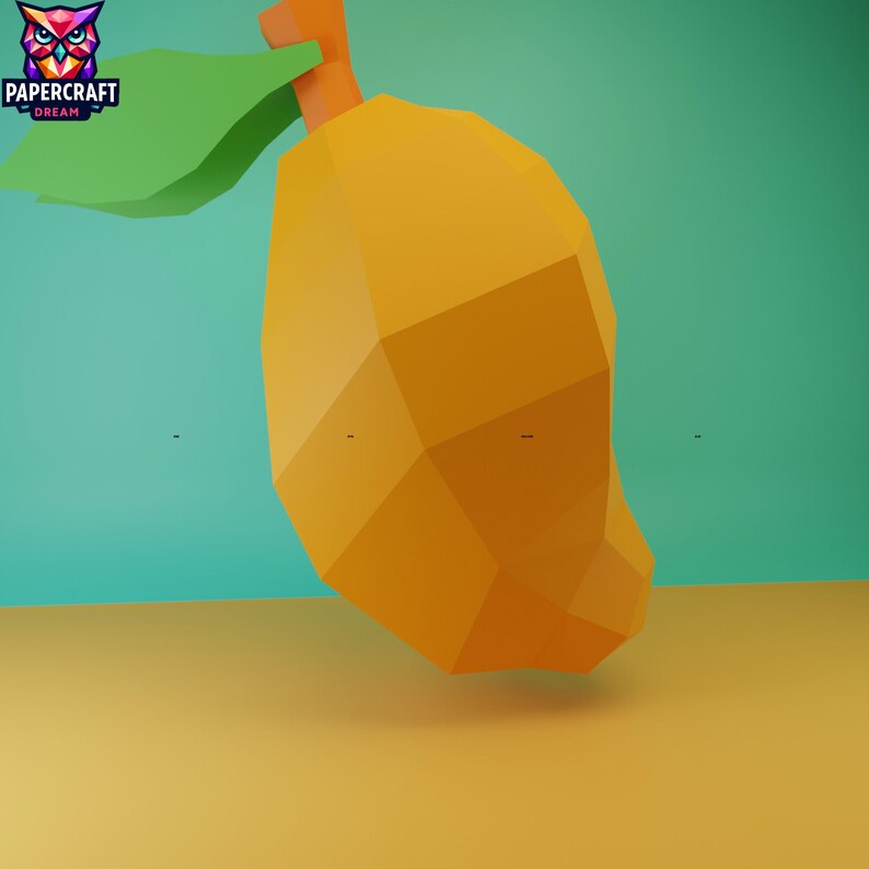 Mango Fruit 3D Papercraft–diy Mango Template,low Poly Mango, Fruit ...