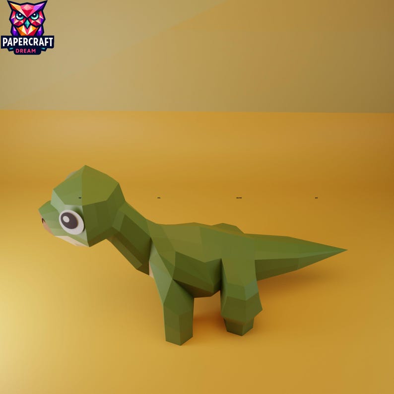Brachiosaurus Papercraft Baby - Low Poly Brachiosaurus Template Easy ...