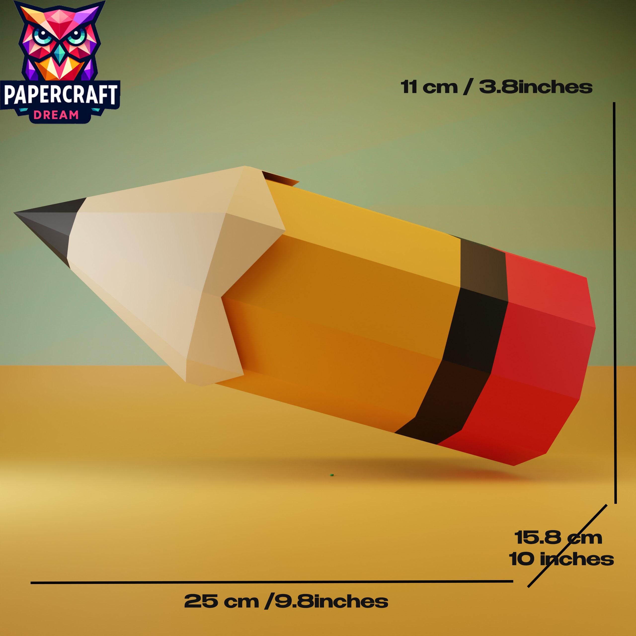 3D Papercraft Pencil Box – DIY Low Poly Template (pdf, Svg, Dxf) - Etsy