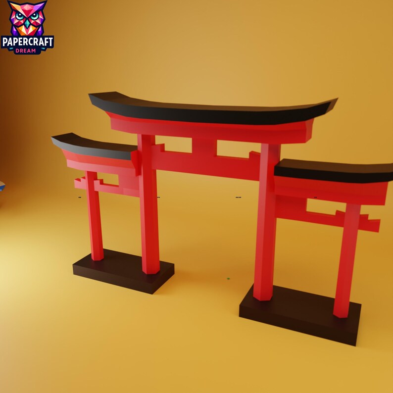 DIY Torii Gate Papercraft – Japanese Shrine Model (pdf, Svg, Dxf) - Etsy