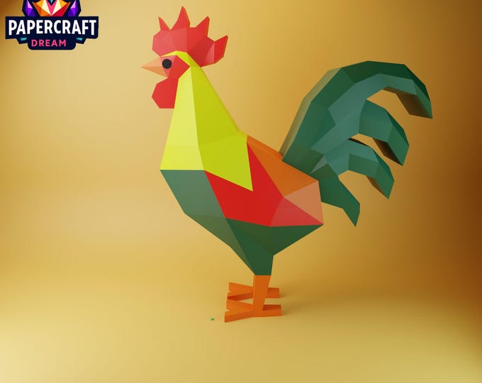 Rooster Cartoon, Template for Assembling PDF - Etsy Canada