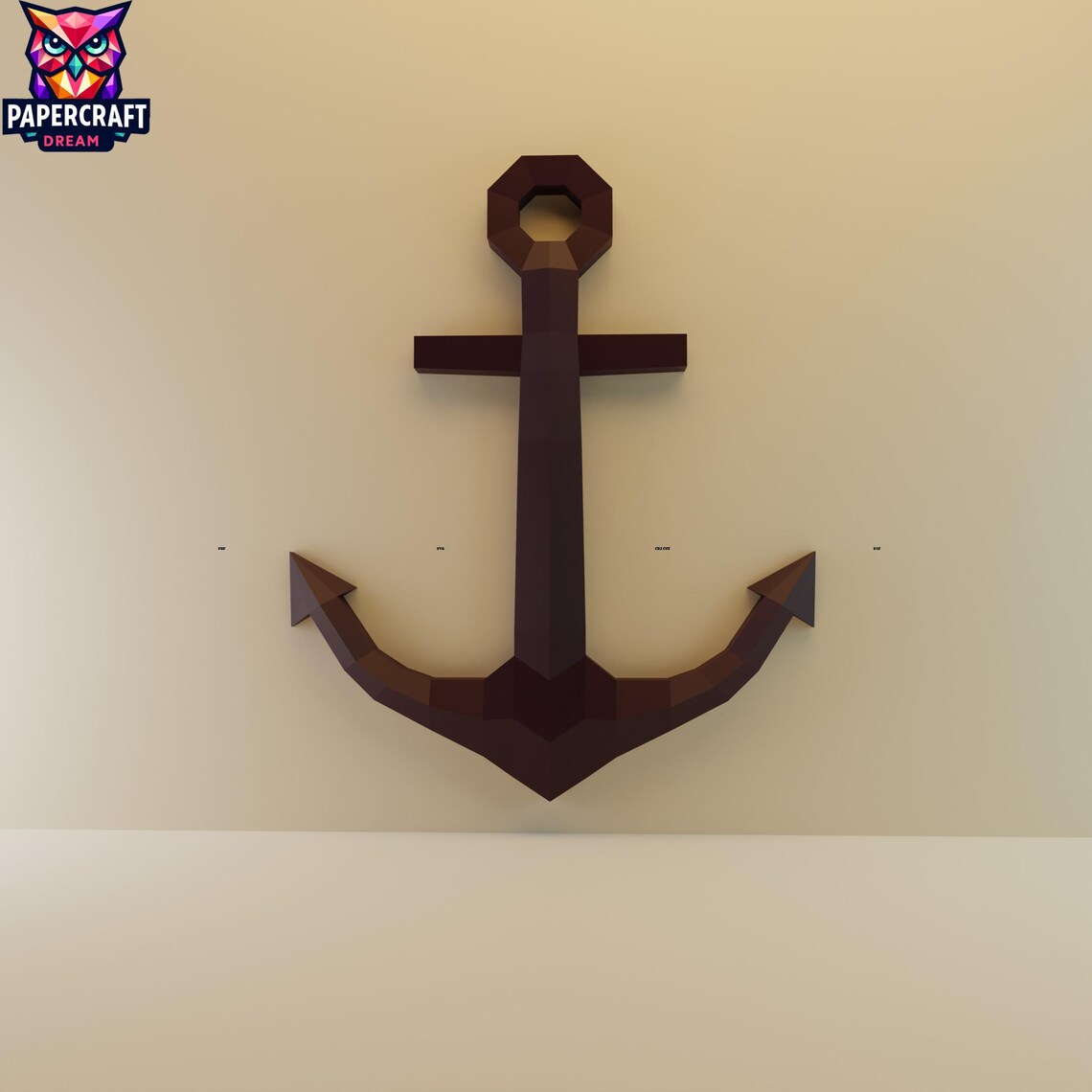 Anchor 3D Papercraft– DIY Anchor SVG Origami,low Polyanchor, Paper ...