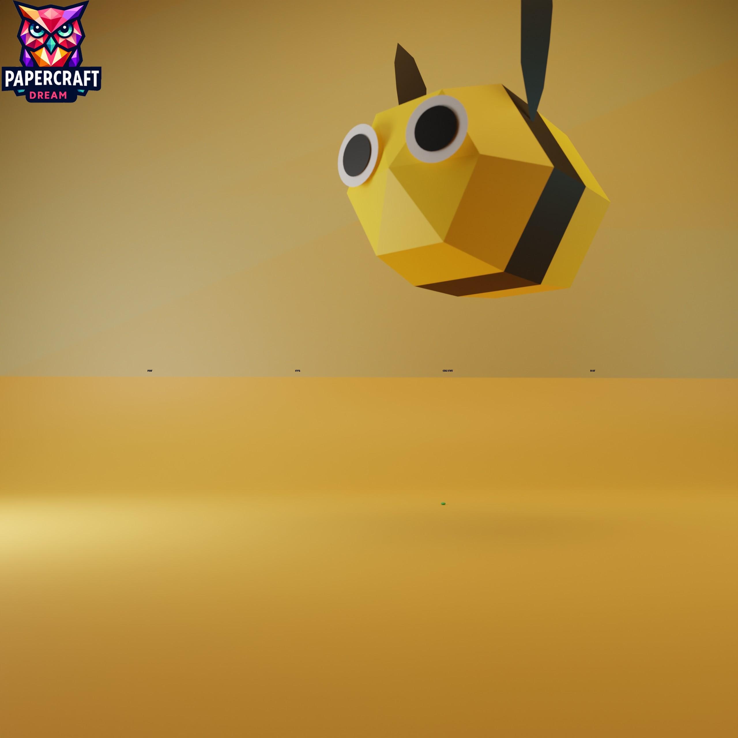 Bee 3D Papercraft– DIY Bee Origami,low Poly Bee , Paper Bee Pdftemplate. Cricut Template, PDF ...