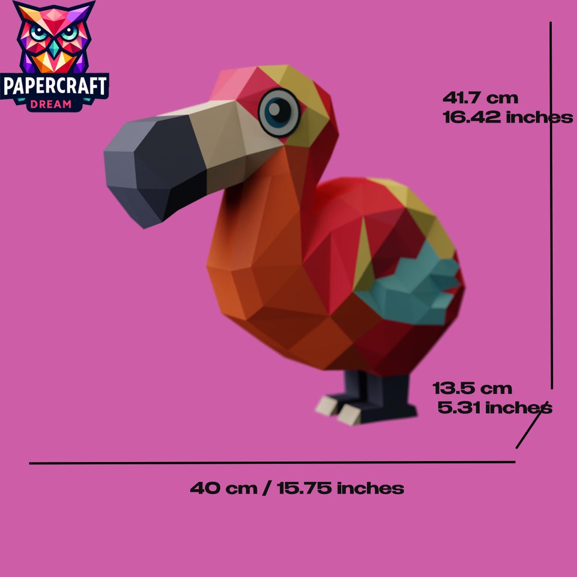 Dodo Papercraft Template - DIY Dodo Bird Decor, Dodo Art, Printable PDF ...