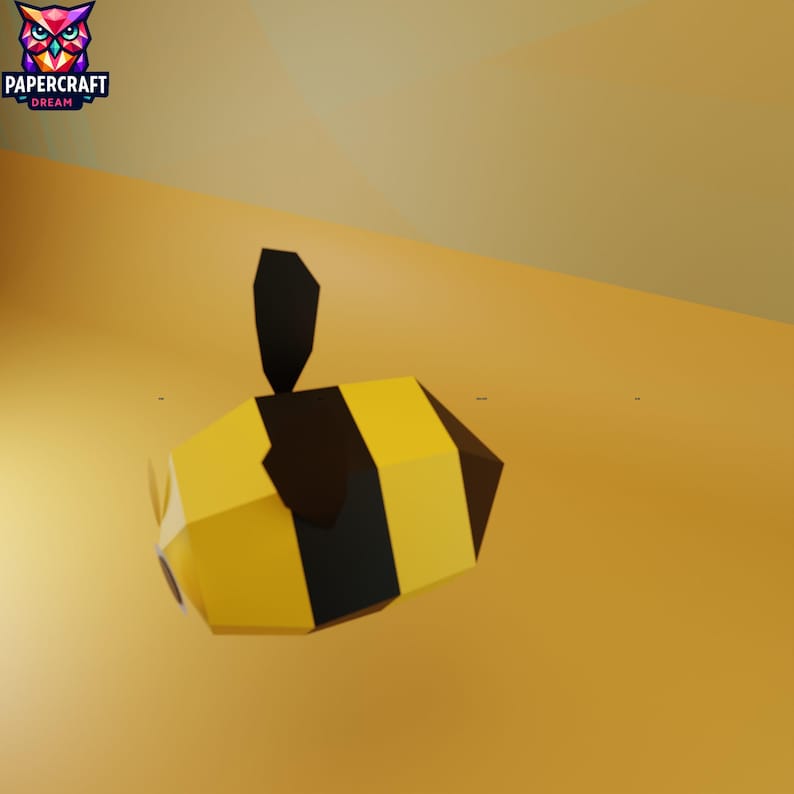 Bee 3D Papercraft– DIY Bee Origami,low Poly Bee , Paper Bee Pdftemplate ...