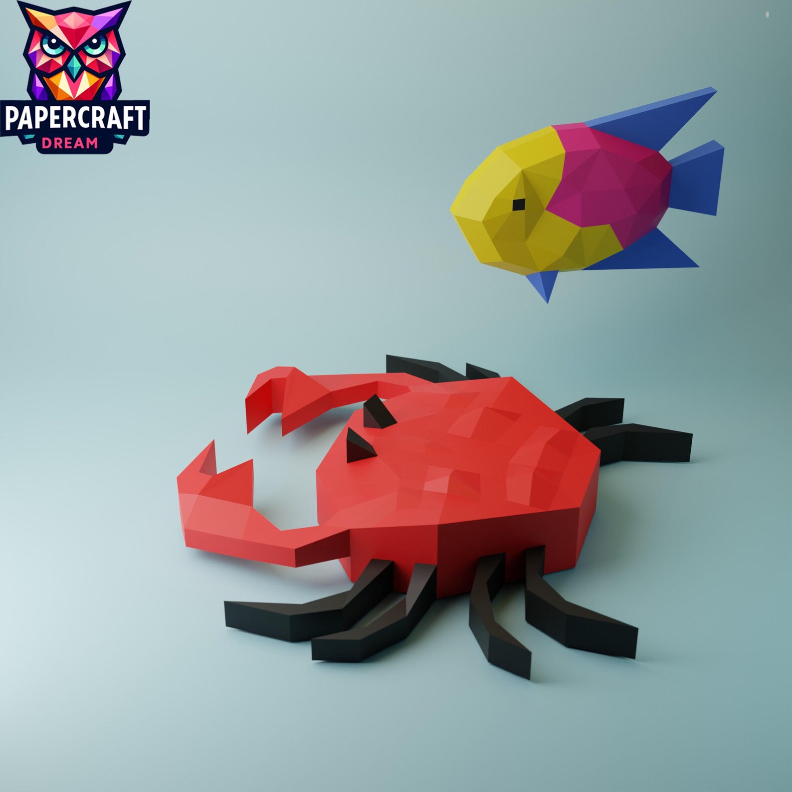 3D Papercraft Crab, Paper 3d Crab, SVG Template, 3D Paper Decor, DIY ...