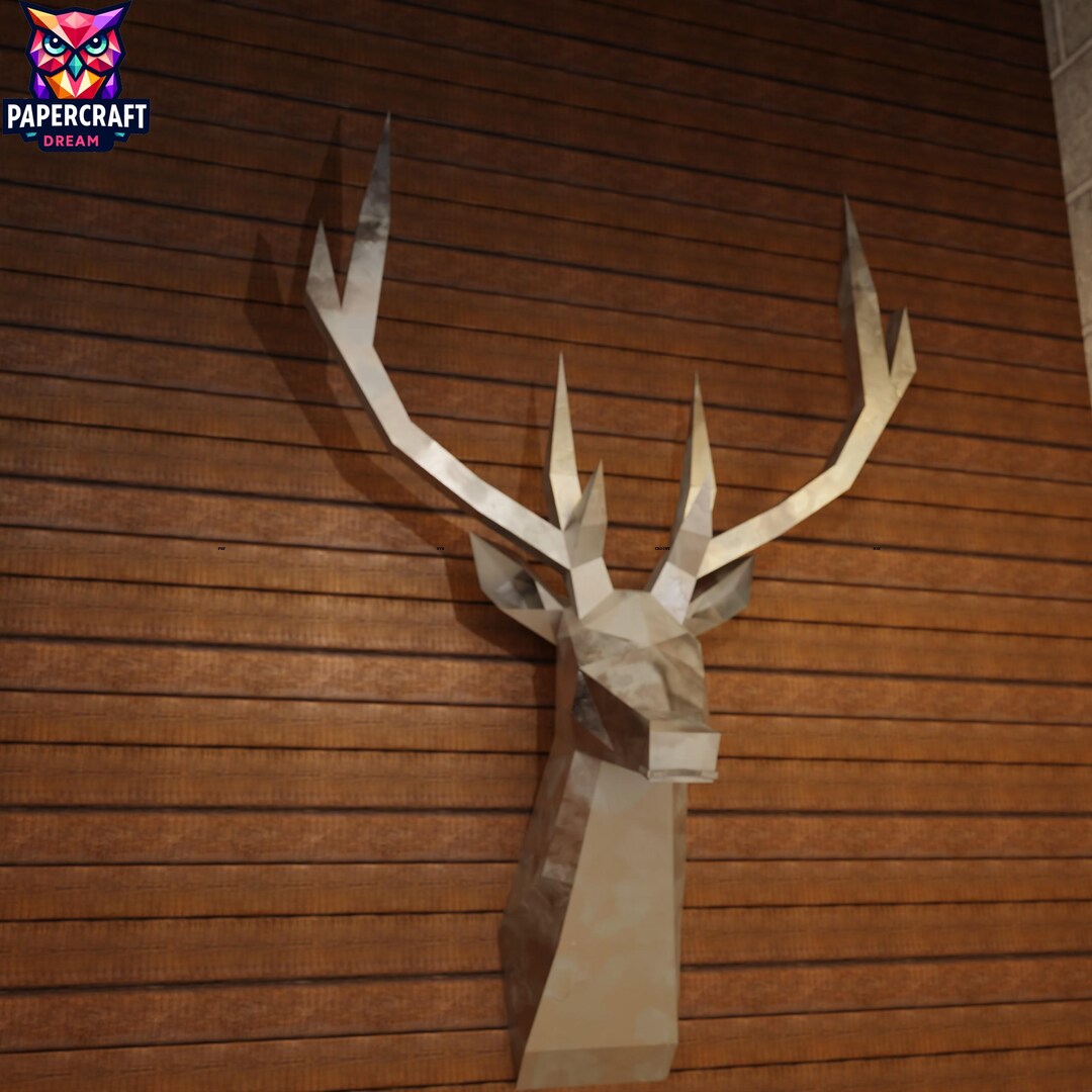 Stag Deer Head Wall Mount 3D Welding Template – DIY Metal Sculpture ...