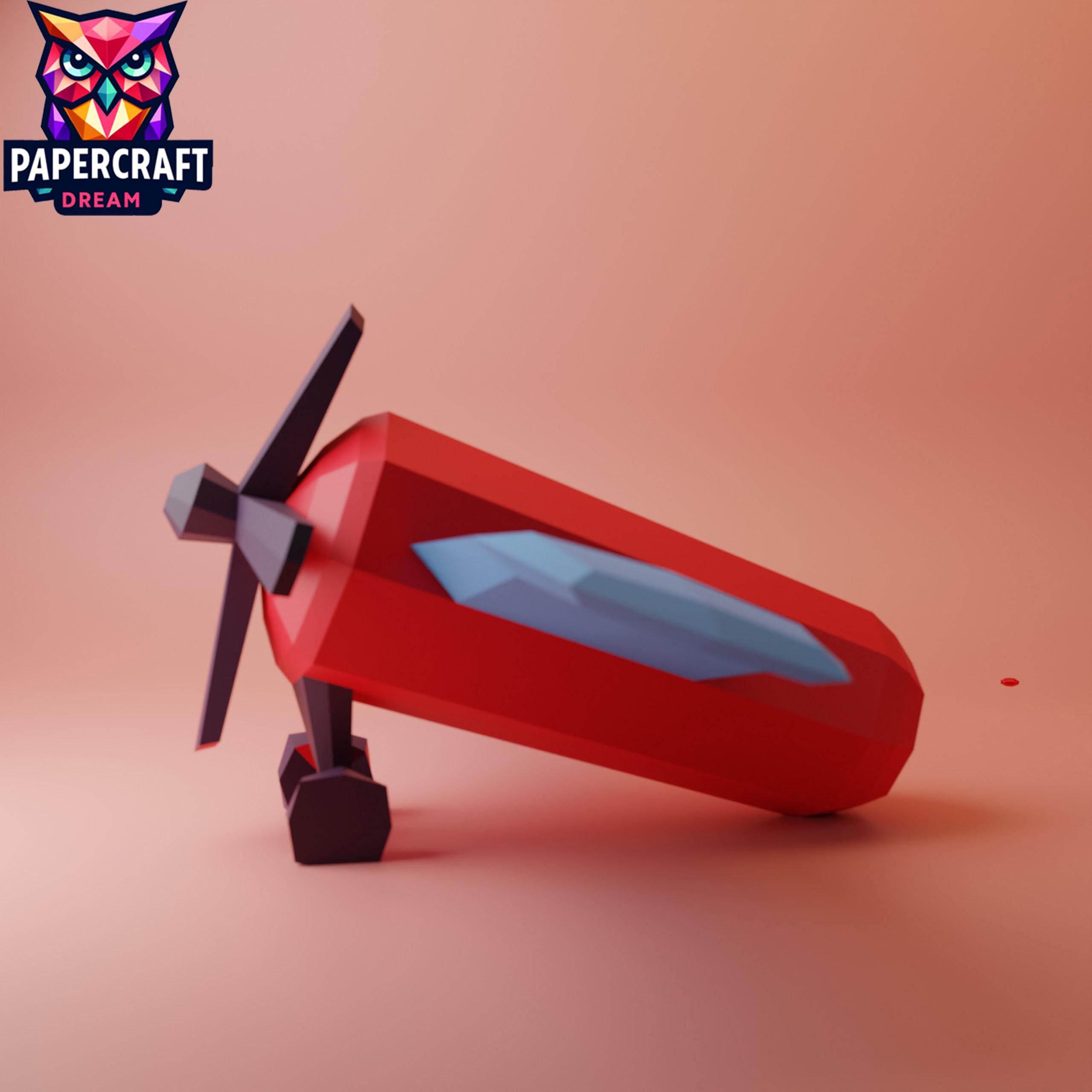 3D Low Poly Airplane Papercraft Template: DIY Craft (PDF & SVG) - Etsy
