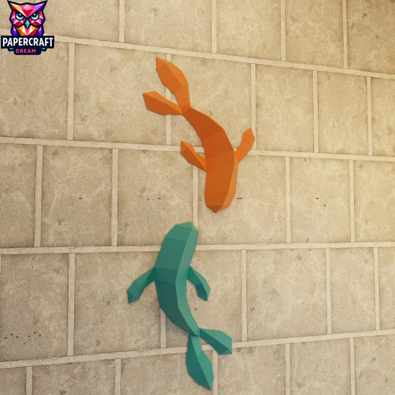 Koi Fish 3D Papercraft– DIY Koi Fish on Wall ,paper Koi Carp, Paper ...