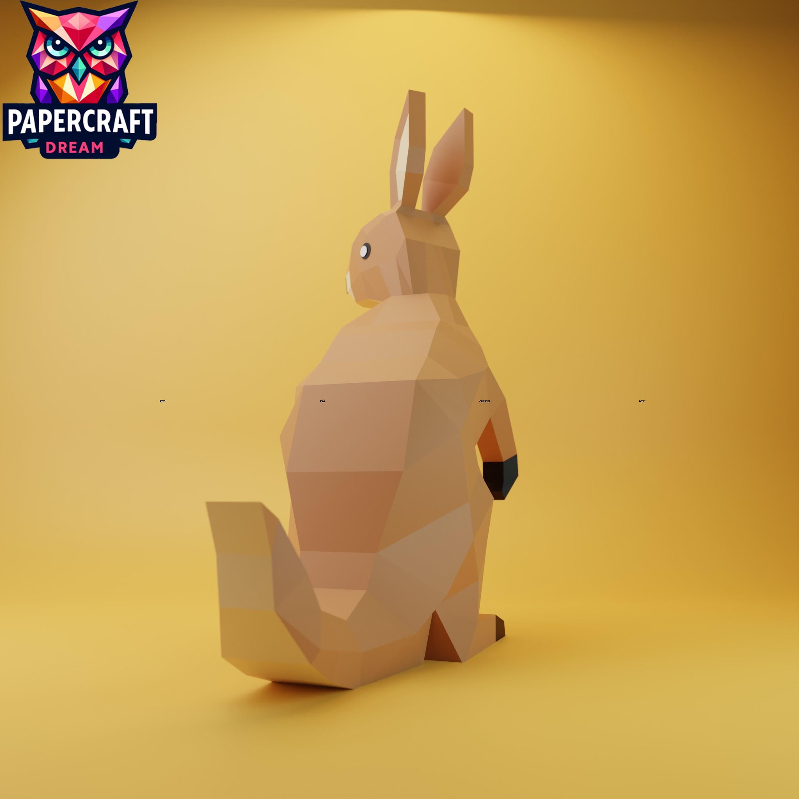 Kangaroo 3D Papercraft– DIY Kangaroo Origami,low Poly Kangaroo , Paper ...