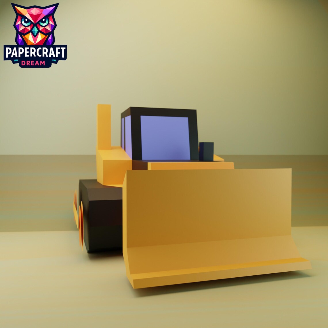 Bulldozer 3D Papercraft – DIY Low Poly Model (pdf, Svg, Dxf) - Etsy
