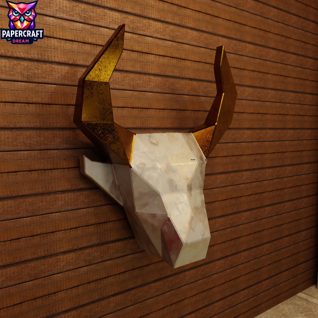 Bull Trophy Head Wall Mount 3D Welding Template – DIY Metal Sculpture ...