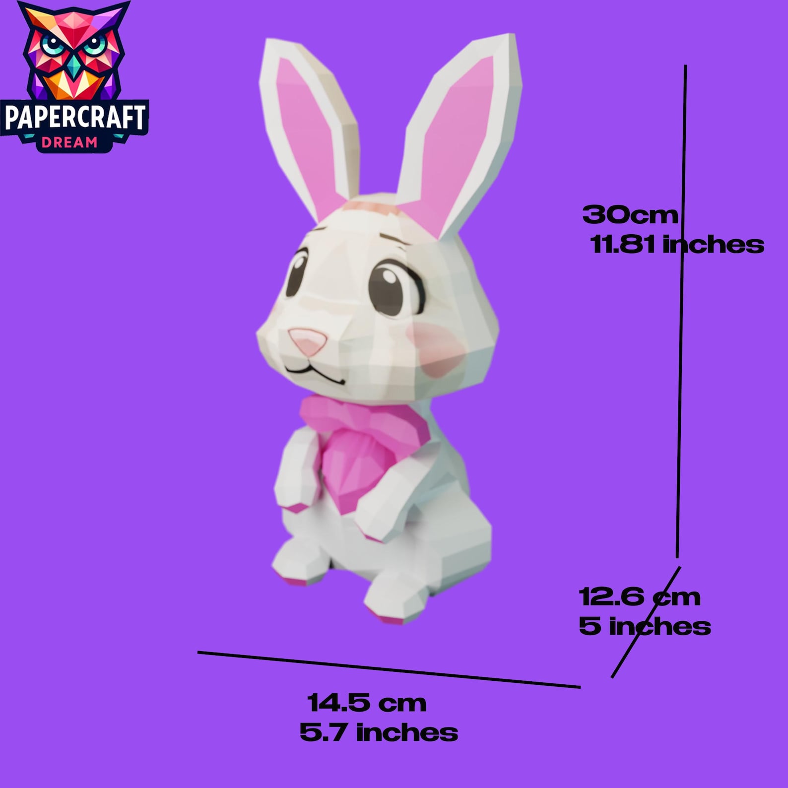 Easter Bunny 3d Papercraft– DIY Easter Bunny Pdf Textured , Gift DIY ...