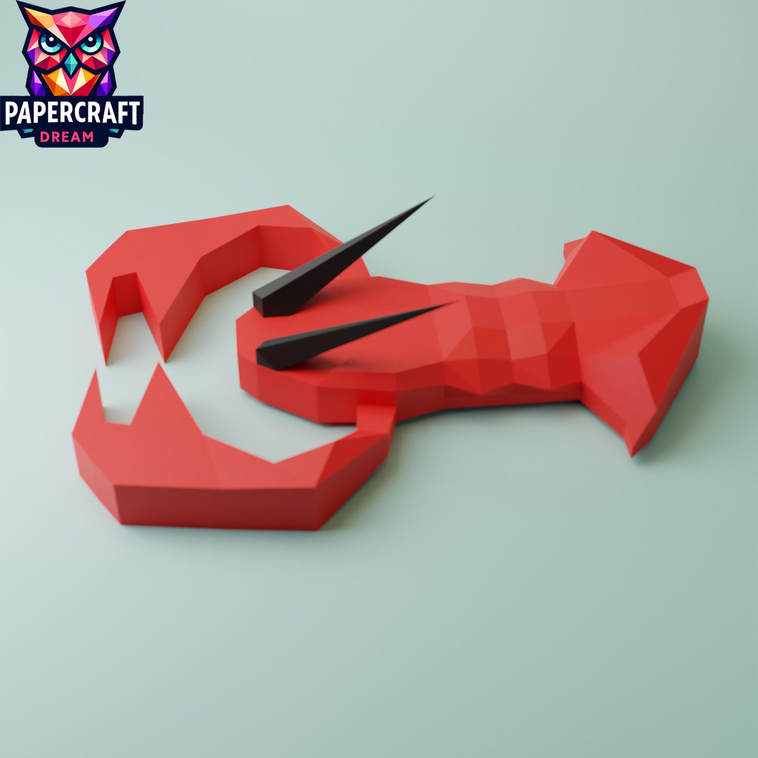 3D Papercraft Crab Langostino, Paper 3d Crab, SVG Template, 3D Paper ...