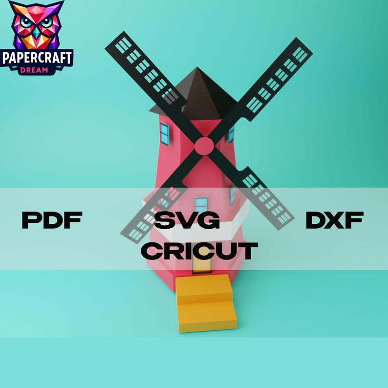 Windmill 3D Papercraft– DIY Dutch Wind Mill Symbol,paper Windmill ...