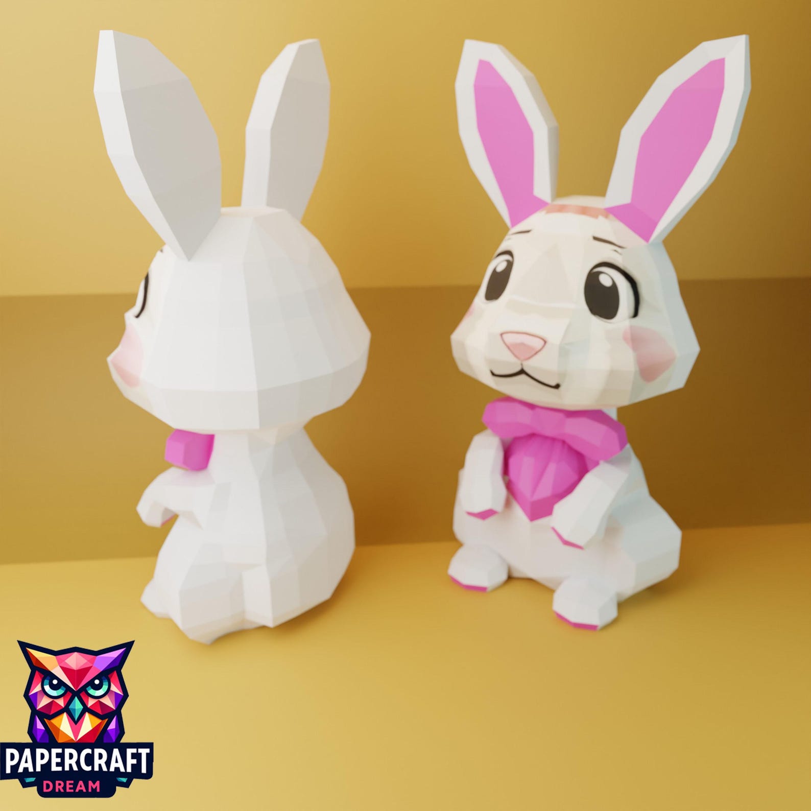 Easter Bunny 3d Papercraft– DIY Easter Bunny Pdf Textured , Gift DIY ...