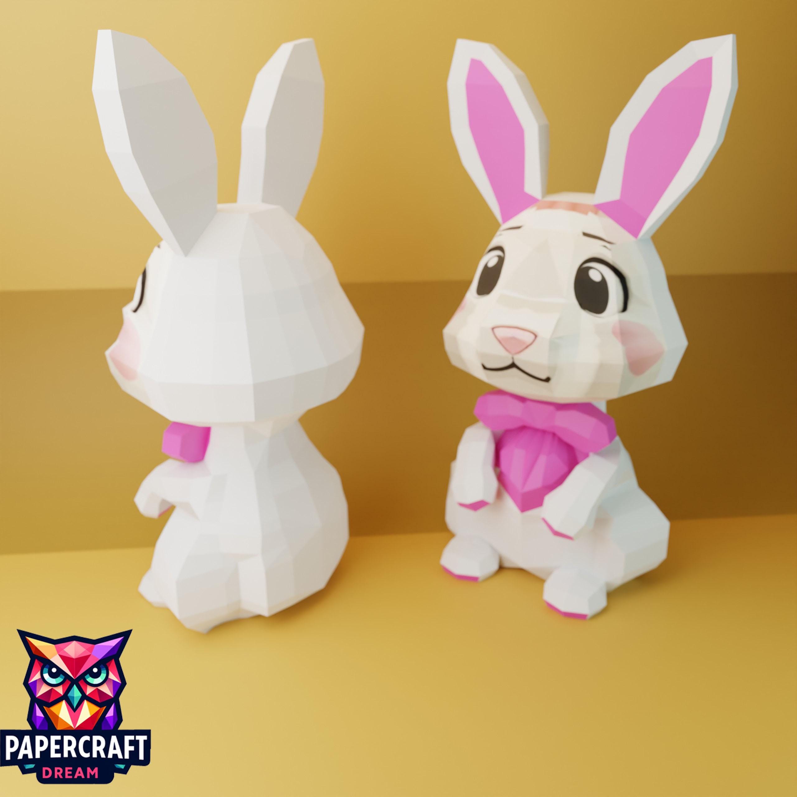 Easter Bunny 3d Papercraft– DIY Easter Bunny Pdf Textured , Gift DIY ...