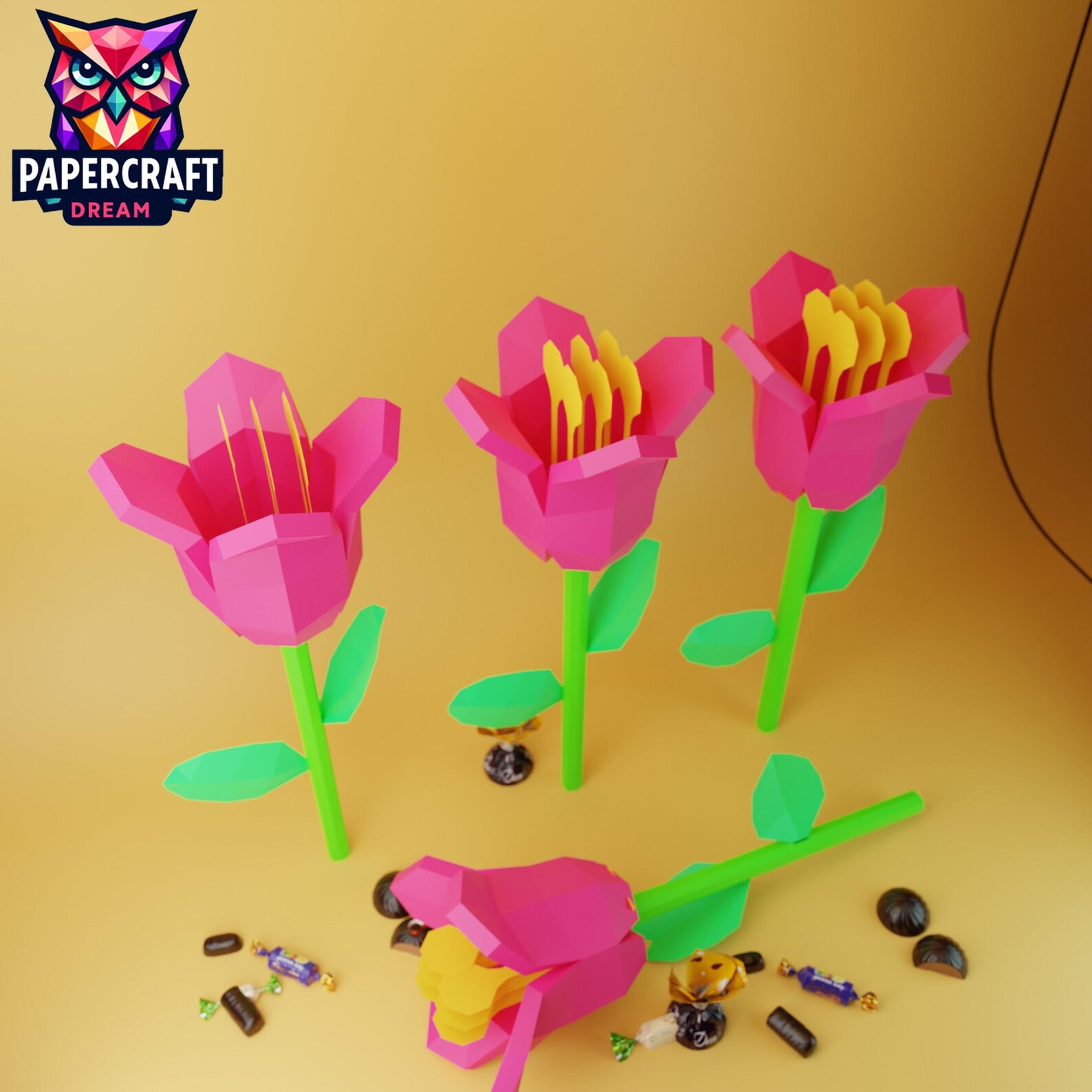 Paper Rose Template, Rose 3D Papercraft– DIY Rose Flower Symbol,paper ...