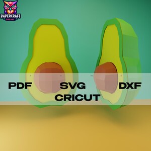 Avocado Fruit 3D Papercraft–diy Avocado Template,low Poly Avocado ...