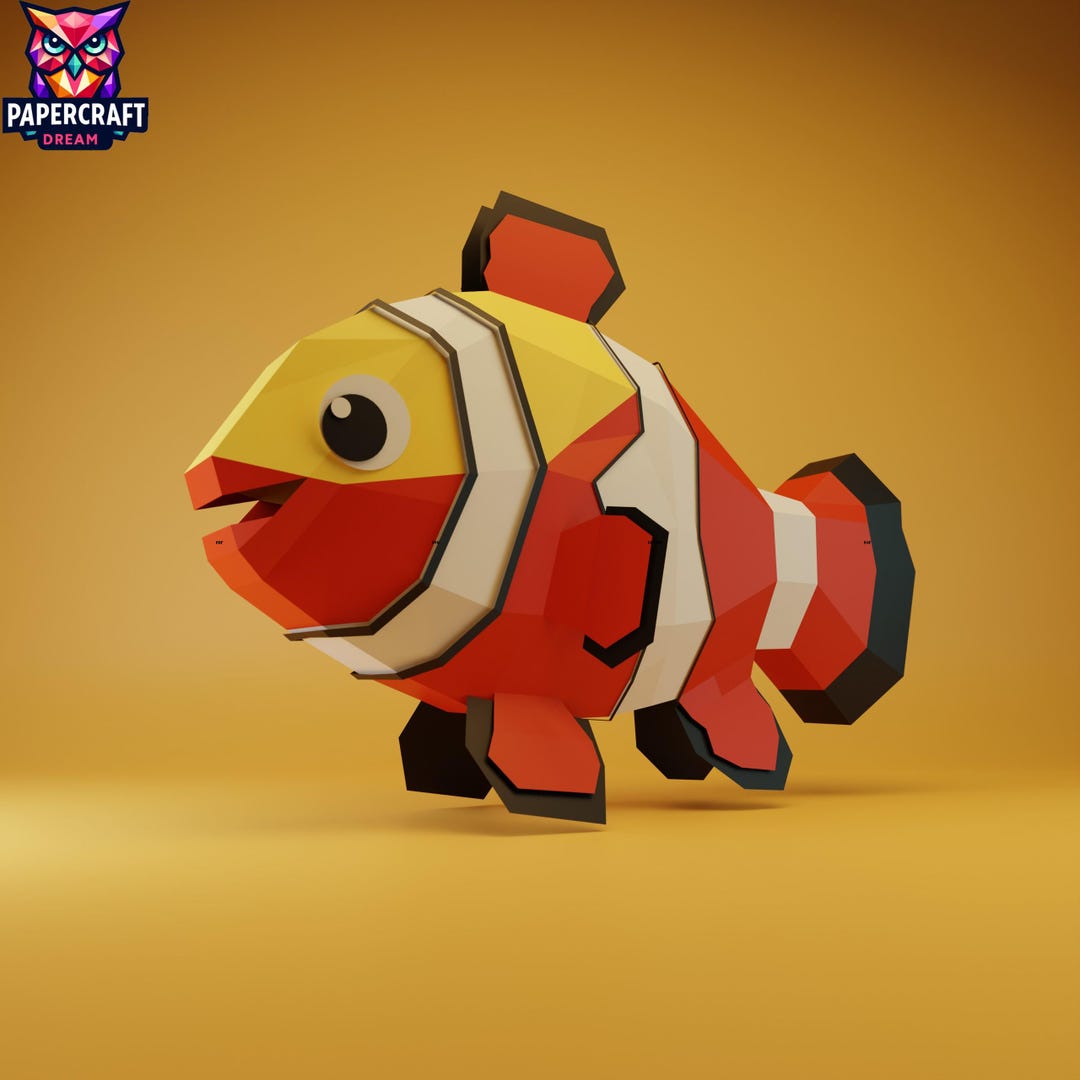 Clown Fish 3D Papercraft– DIY Clown Fish Template,paper Clown Fish ...