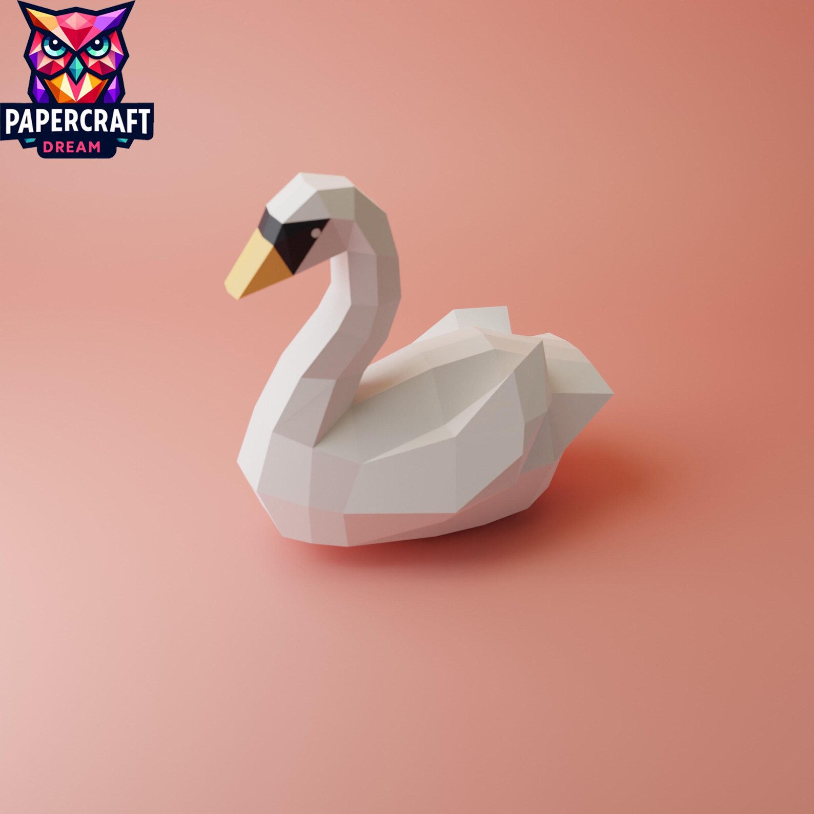 Swan Paper Craft, Papercraft Swan, Diy Swan, Digital Template, Origami ...