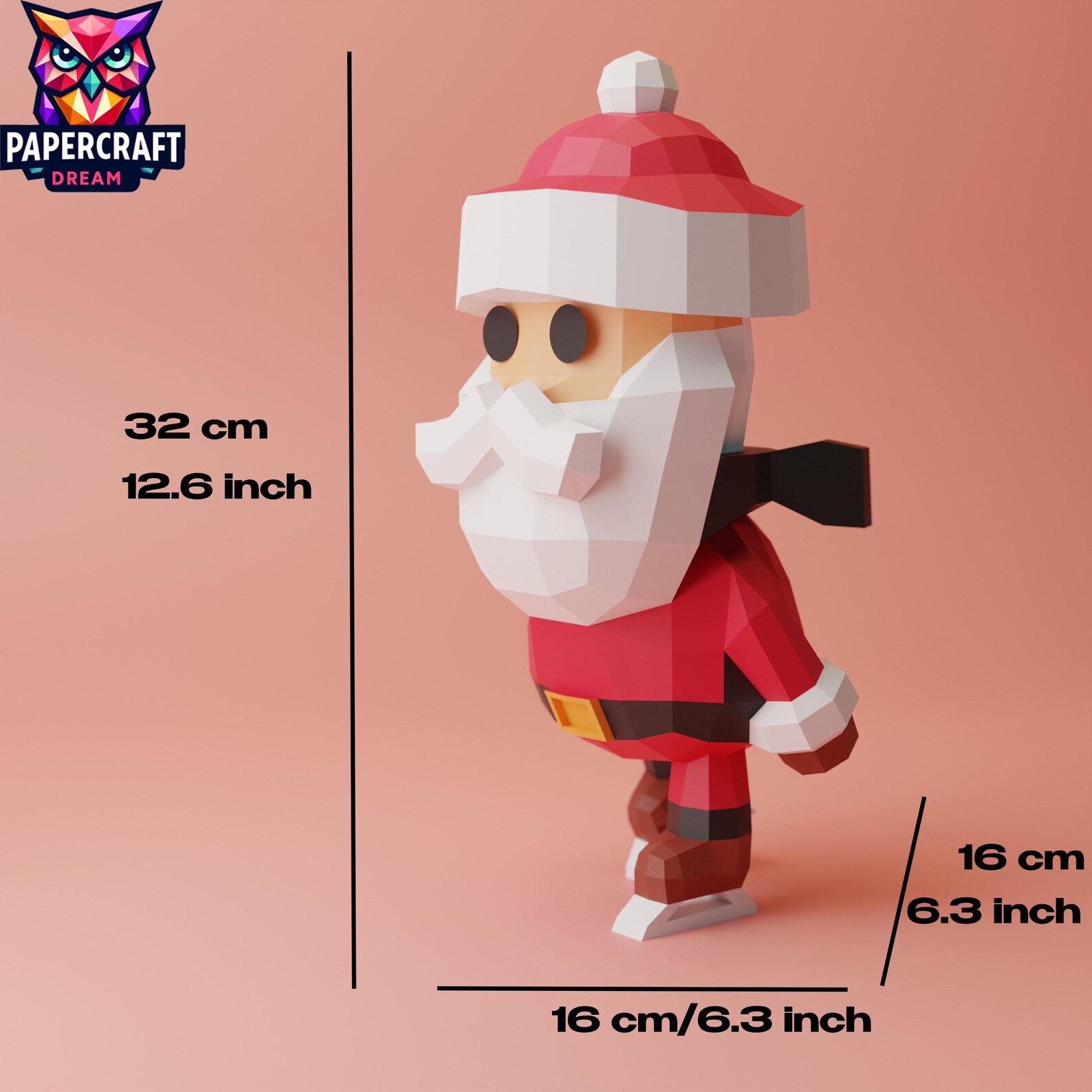 Santa Ice Skating 3D Papercraft Template | DIY Christmas Decoration ...