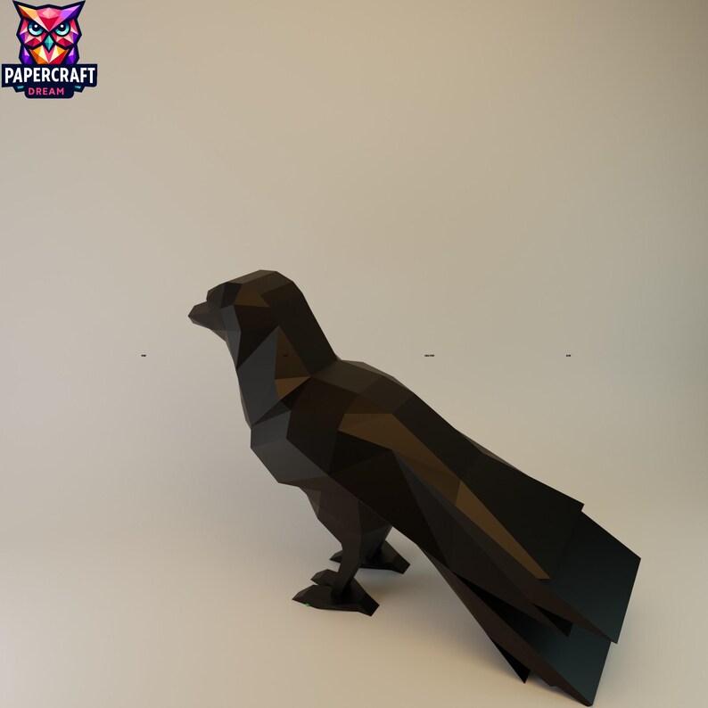 DIY Raven Papercraft – Low Poly Bird Sculpture (pdf, Svg, Dxf) - Etsy