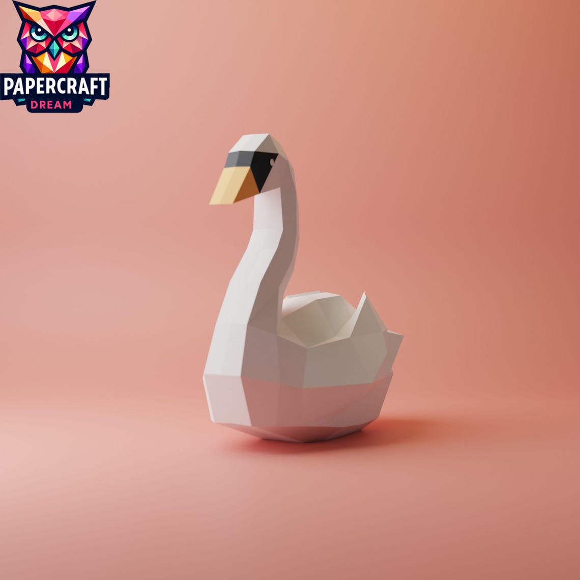 Swan Paper Craft, Papercraft Swan, Diy Swan, Digital Template, Origami ...