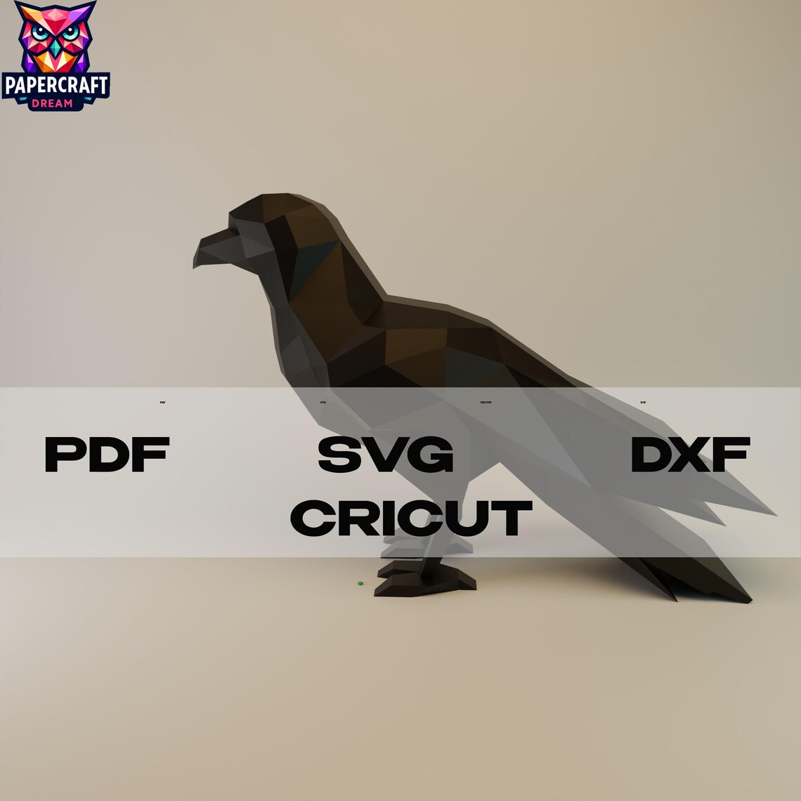 DIY Raven Papercraft – Low Poly Bird Sculpture (pdf, Svg, Dxf) - Etsy