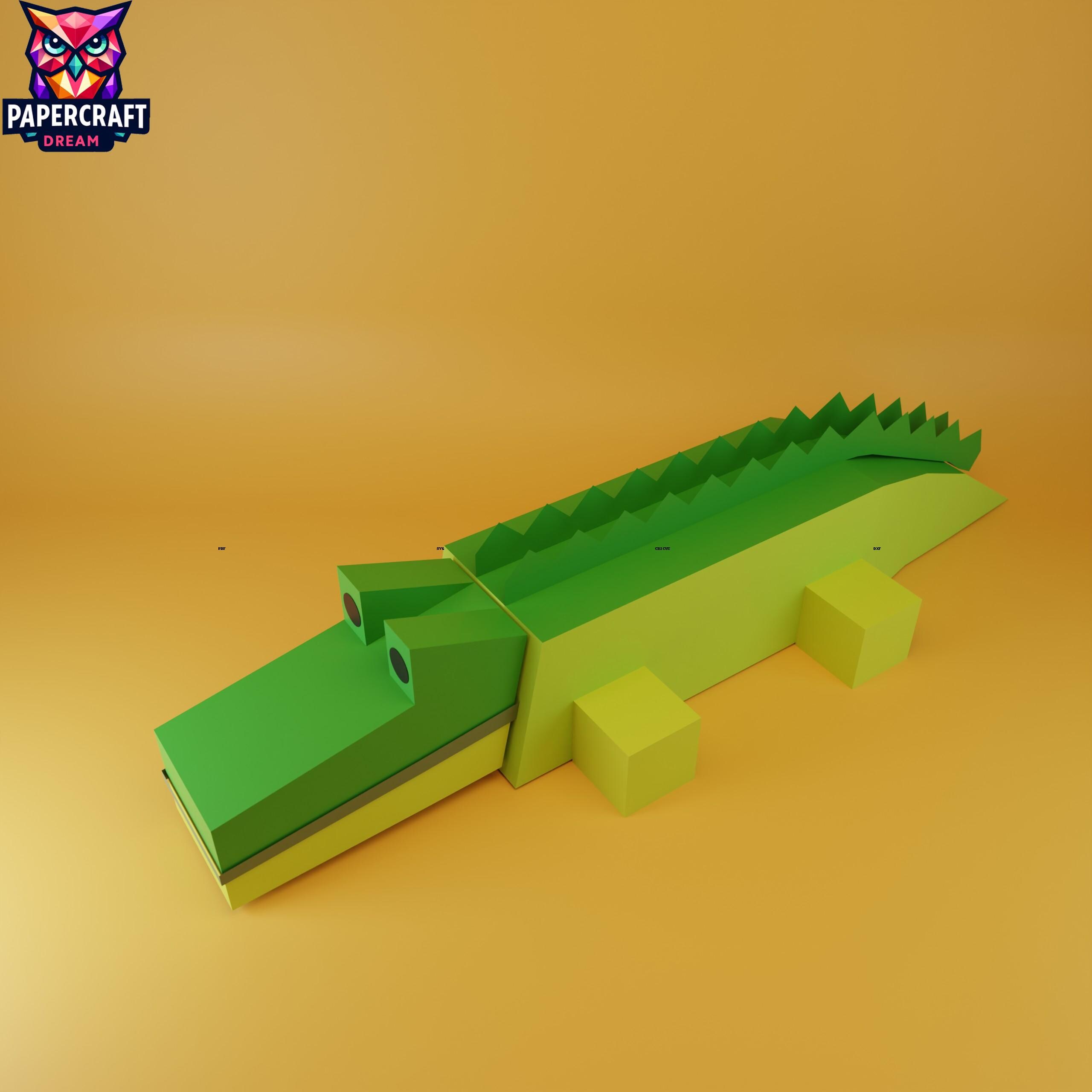 Crocodile 3D Papercraft– DIY Kid Activity Croc,low Poly Crocodile ...