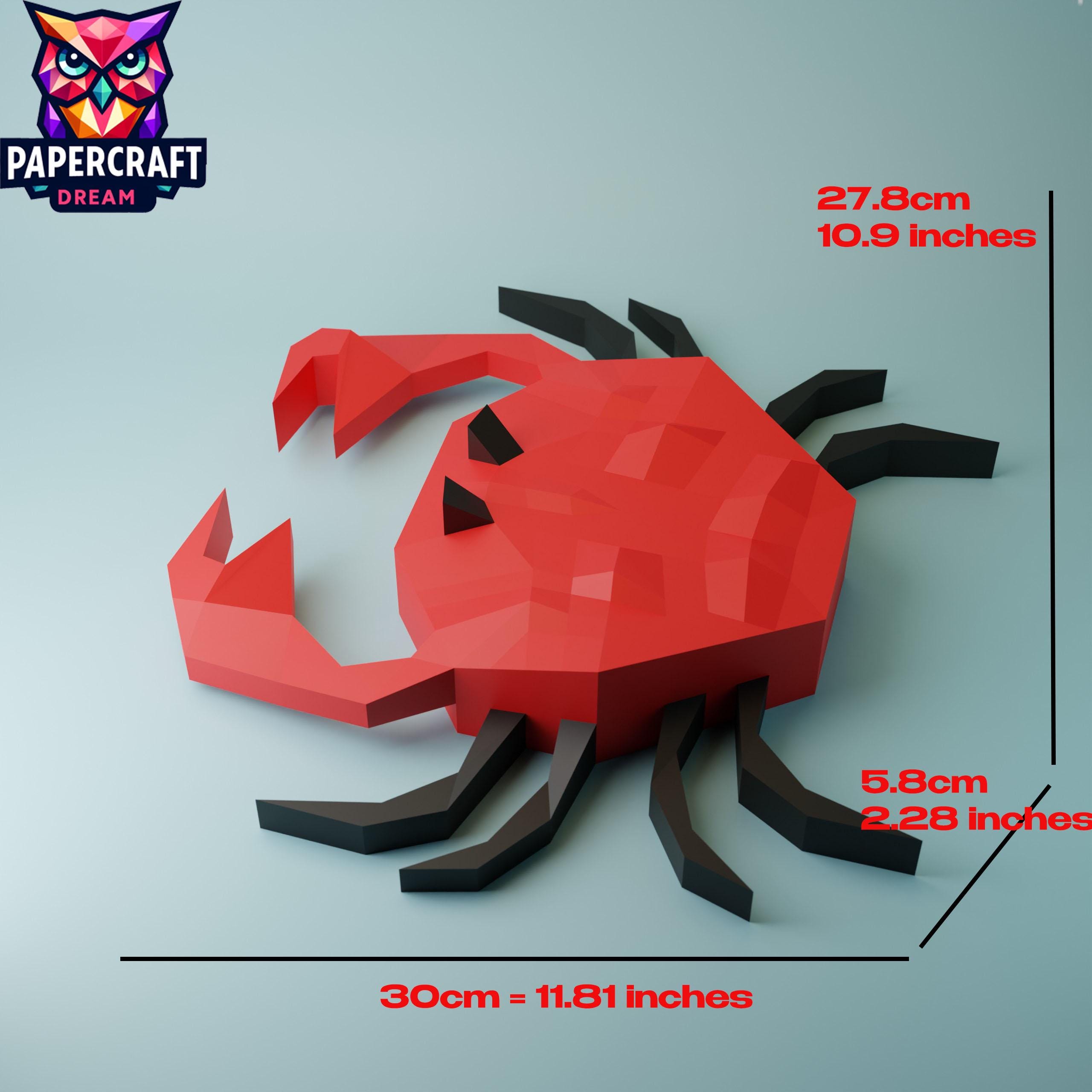 3D Papercraft Crab, Paper 3d Crab, SVG Template, 3D Paper Decor, DIY ...