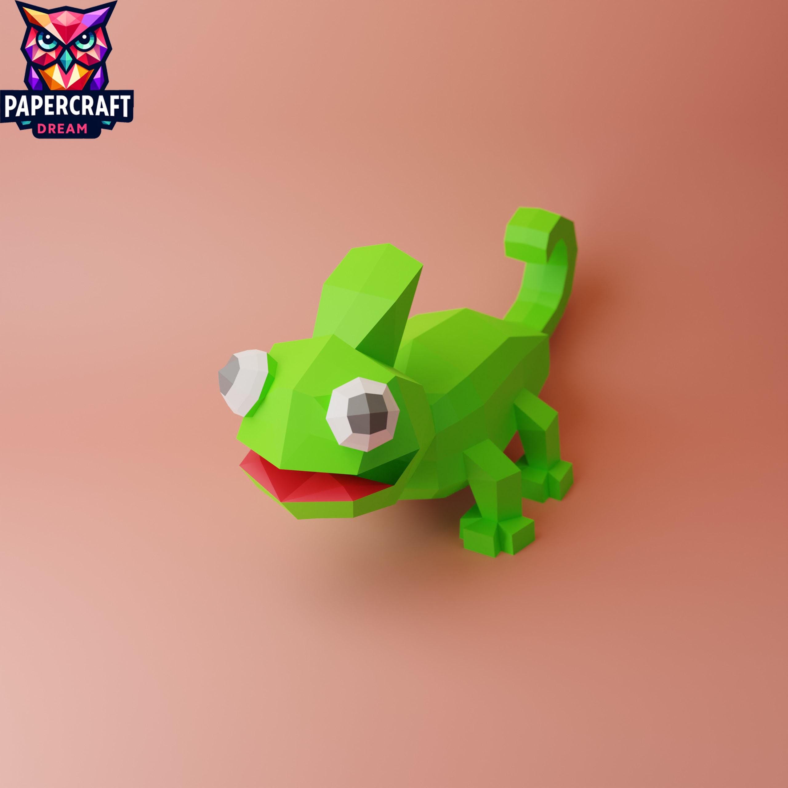 Lizard Gecko and Chameleon Papercraft Sculpture – DIY 3D Puzzle ...
