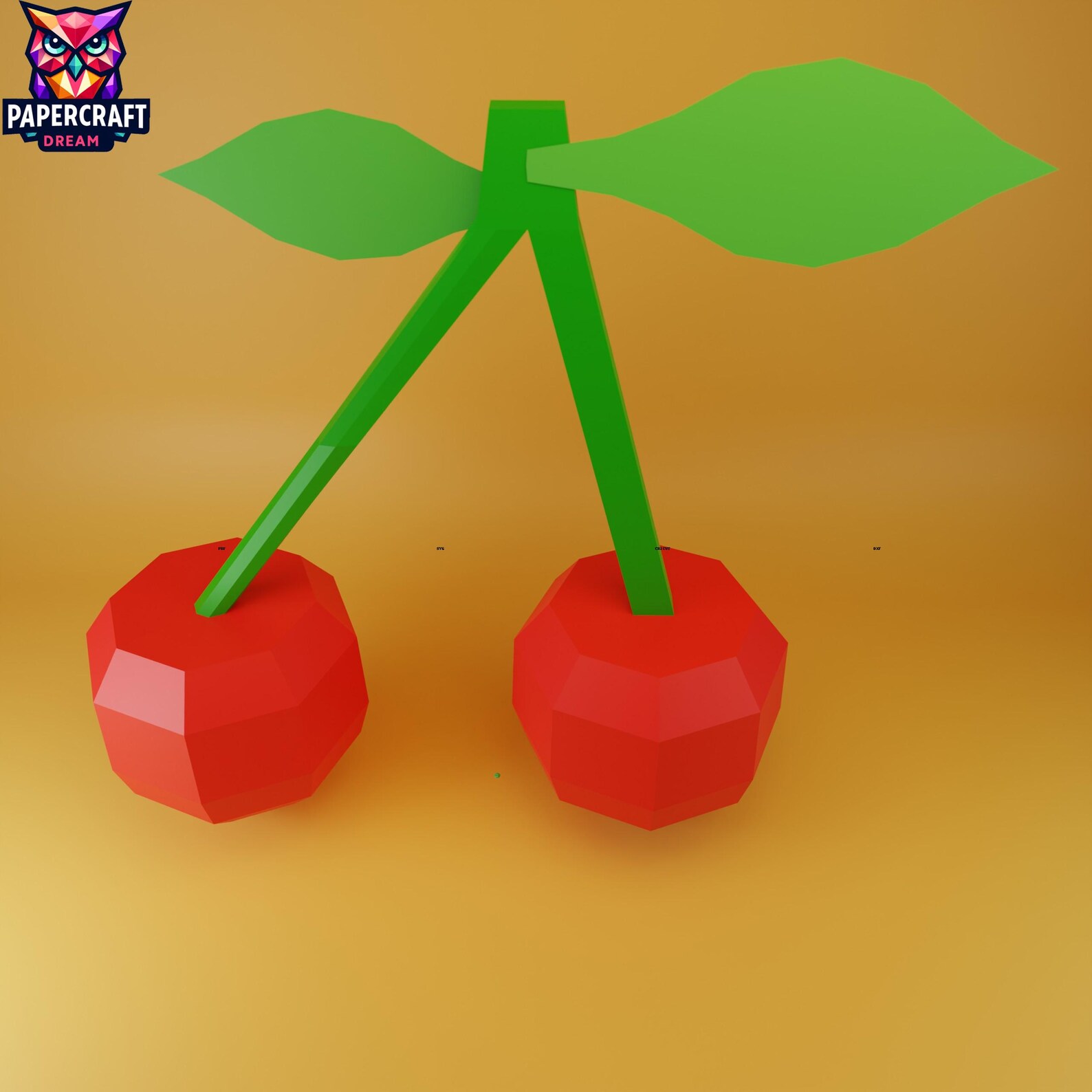 Cherry Fruit 3D Papercraft–diy Cherry Template,low Poly Cherry, Fruit ...