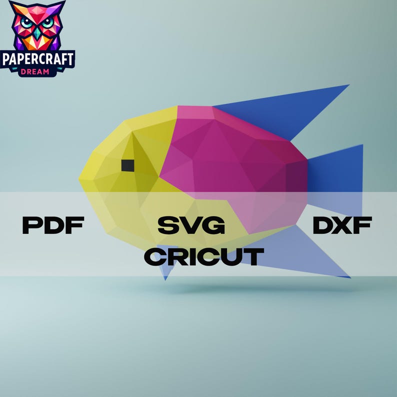 3D Papercraft Fish, Paper 3d Fish, SVG Template, 3D Paper Decor, DIY ...