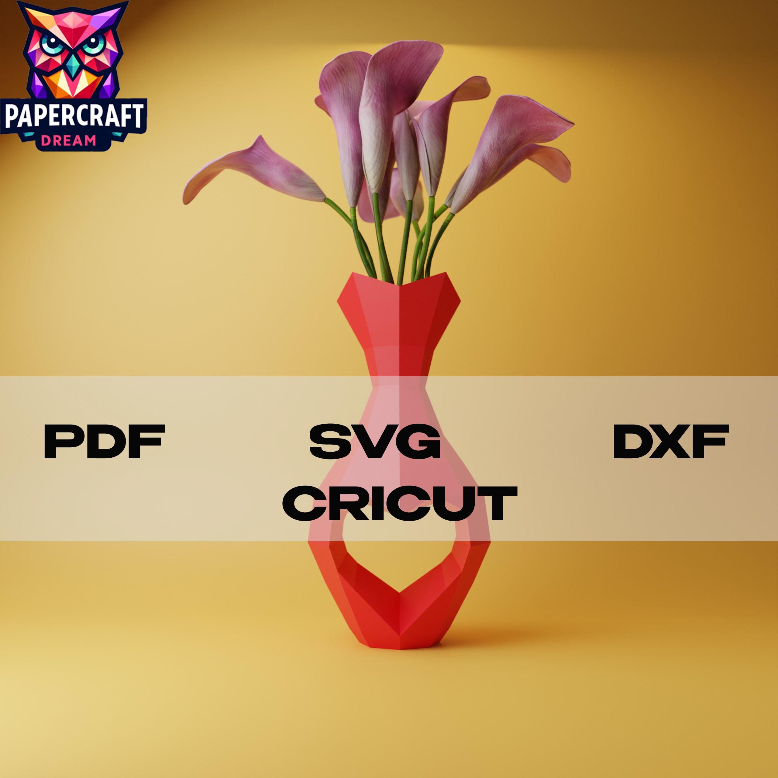 Heart Vase 3d Papercraft, Love Vase, Low Poly Vases, Origami Vase, Vase ...