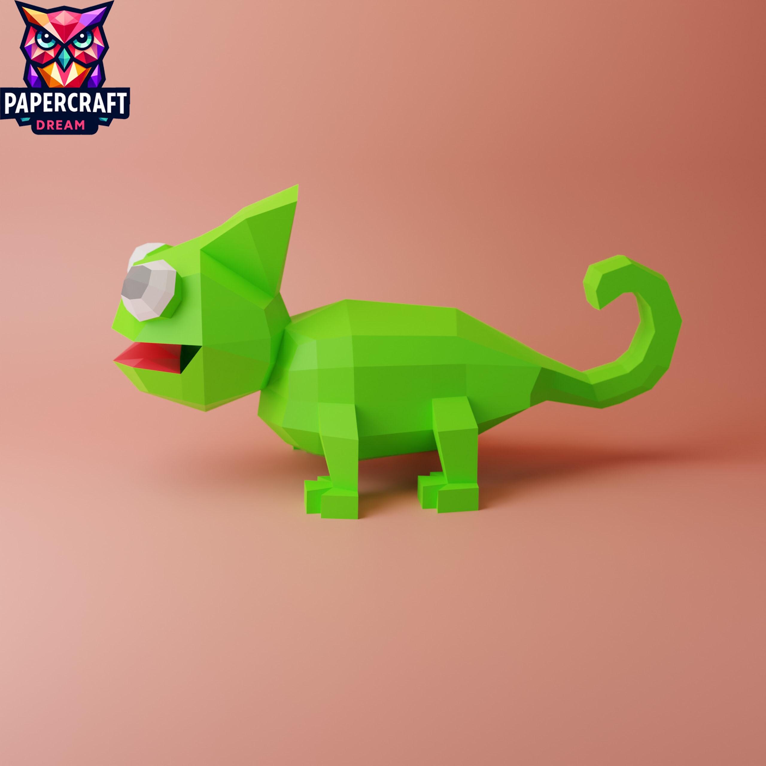 Lizard Gecko and Chameleon Papercraft Sculpture – DIY 3D Puzzle ...