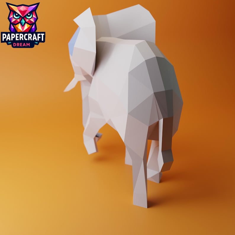 Elephant 3d Papercraft - Low Poly Diy Paper Model Template (pdf, Svg ...